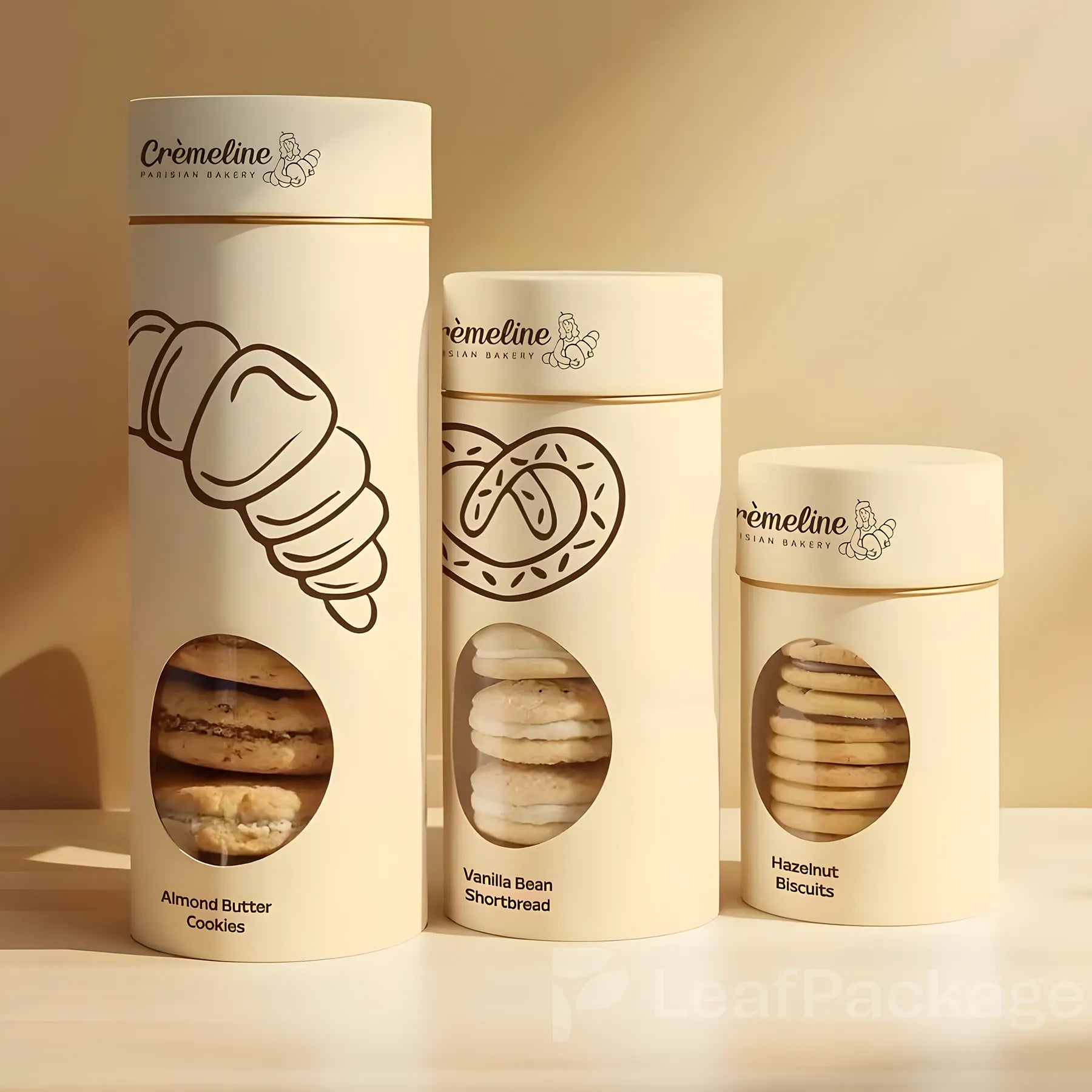 Custom Window Cookie Paper Tube | Multi-Size, Logo Printing – LeafPackage