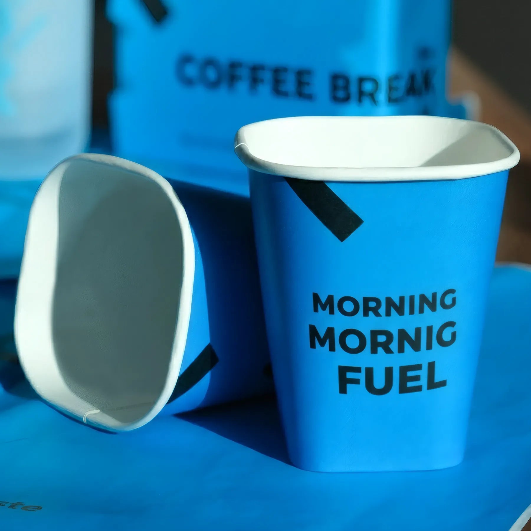 Custom Square Bottom Paper Cups for Cafes | LeafPackage